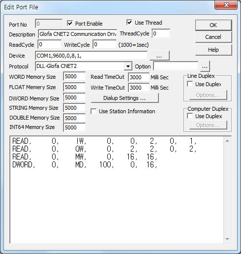 Glofa CNET2 communication driver
